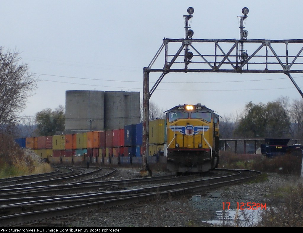 UP 4416 backing up towards the Dewitt Yavd on the #1 Track